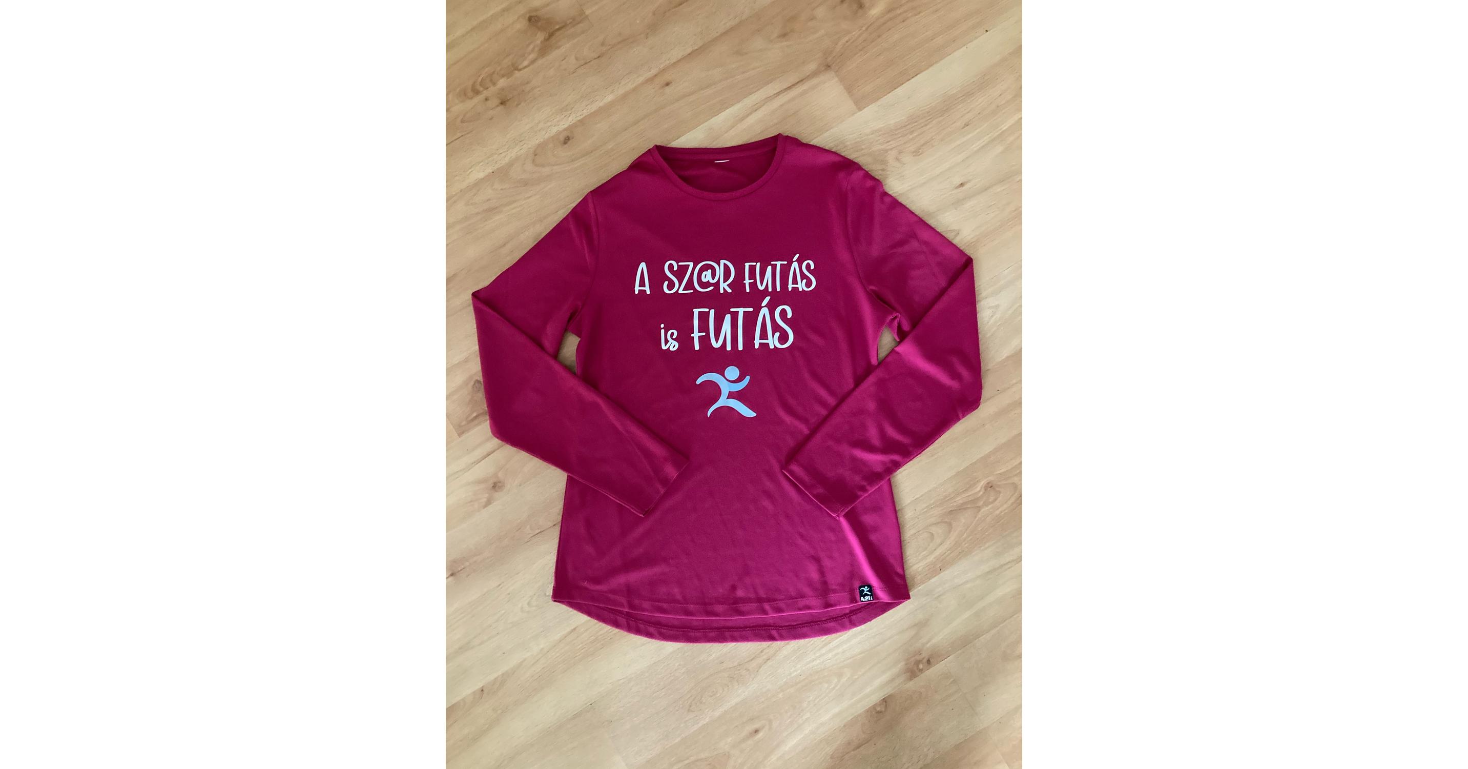 A szar futás is futás hosszú ujjú, hot pink technikai póló - Technikai ...